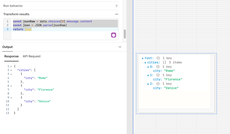 How to use the JSON mode of Open AI API in Retool